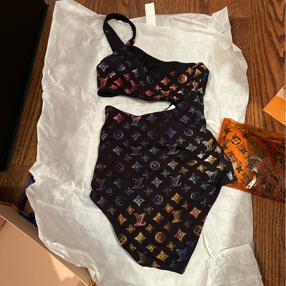 Louis Vuitton | Swim | Louis Vuitton Neon Mahina Monogram Onepiece ...